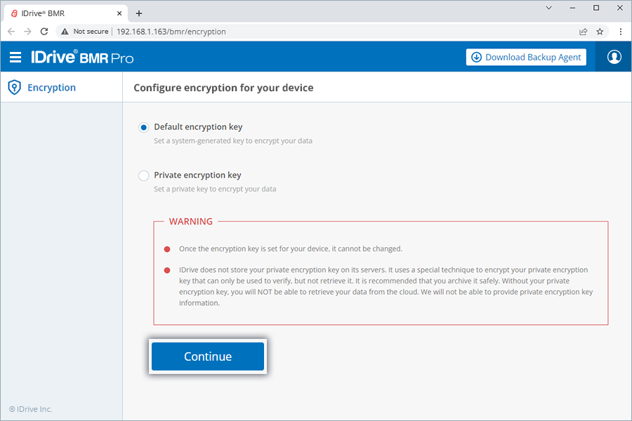 IDrive BMR device installation – IDrive® BMR